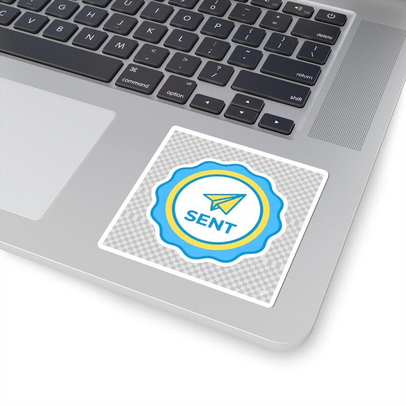 Sent Paper Plane Badge Sticker | Kiss-cut Vinyl Sticker - Etsy