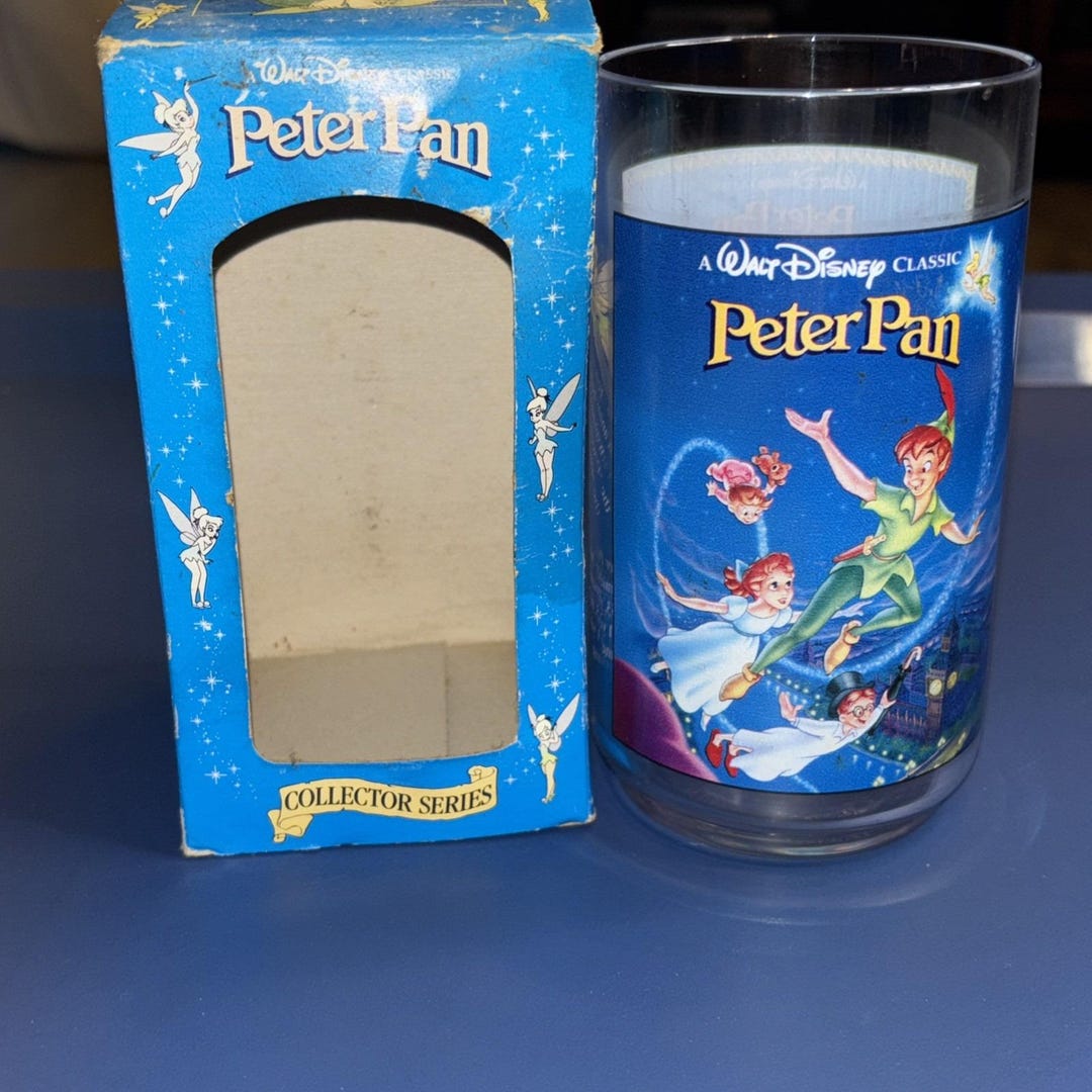 1994 Burger King Peter Pan Glass W/ Box Disney Collector Series #4 Coca ...