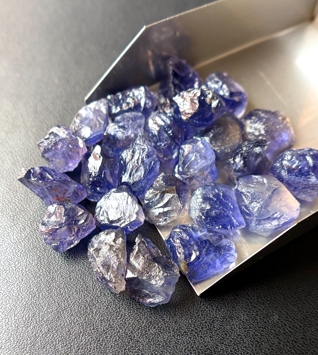 25 Pieces~natural Blue Iolite Rough-size-10/13 MM, Genuine Iolite ...