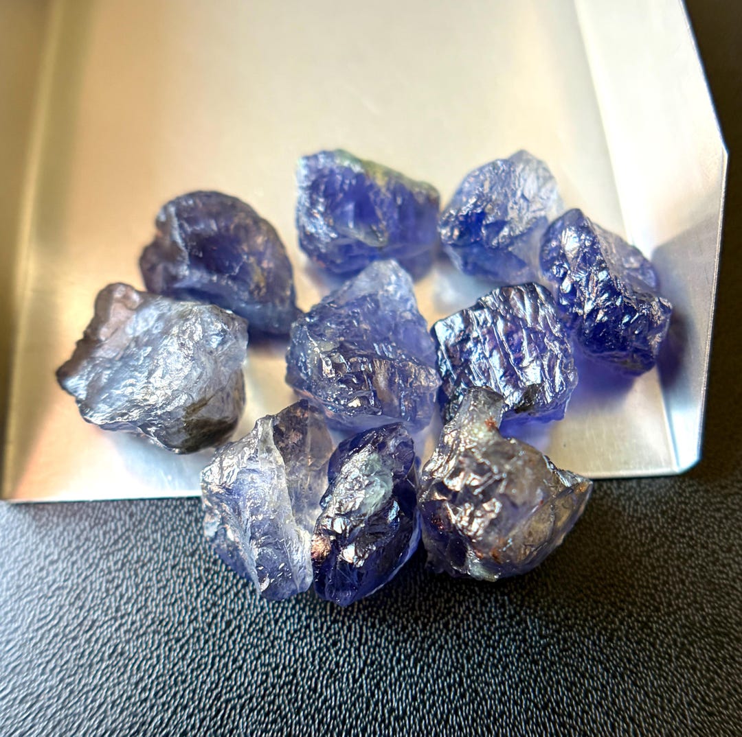 10 Pieces~natural Blue Iolite Rough-size-9/11 MM, Aaa-quality Iolite ...