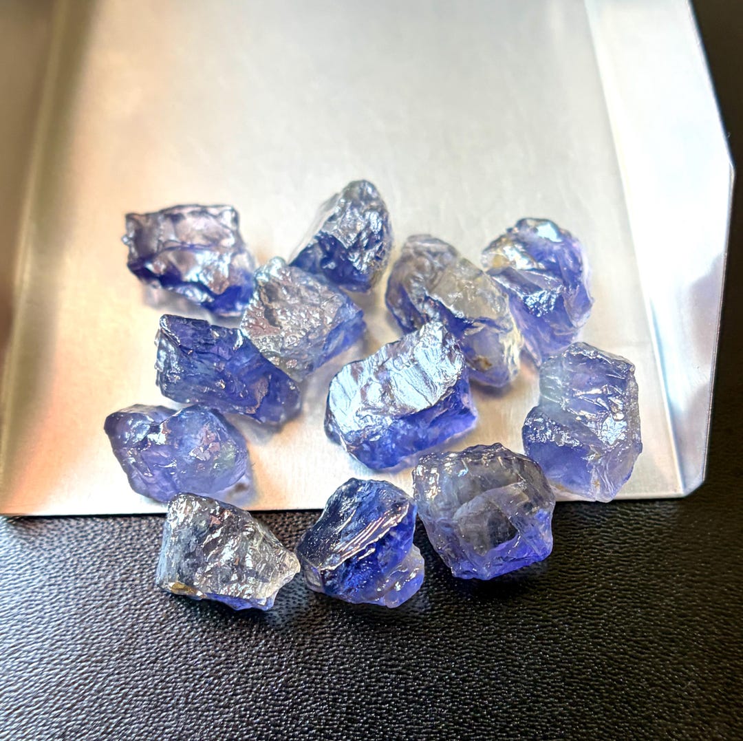 12 Pieces~natural Blue Iolite Rough-size-9/12 MM, Iolite Crystal Raw ...