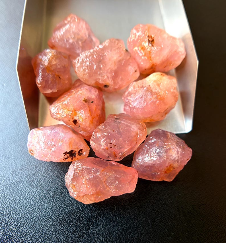 10 AAA Grade African Rose Quartz Rough Stones, 17/20mm, Jewelry Making ...