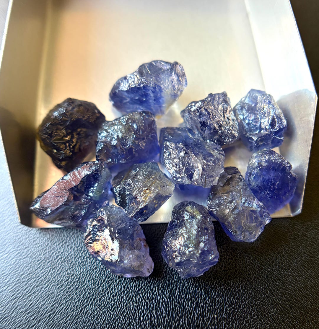 12 Pieces~natural Blue Iolite Rough-size-10/15 MM, Iolite Crystal Raw ...