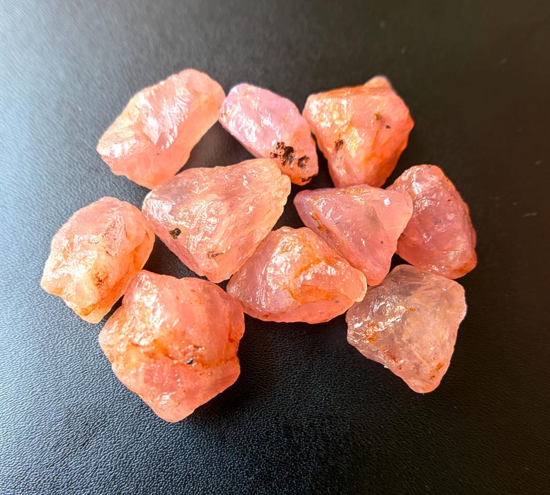 10 AAA Grade African Rose Quartz Rough Stones, 17/20mm, Jewelry Making ...