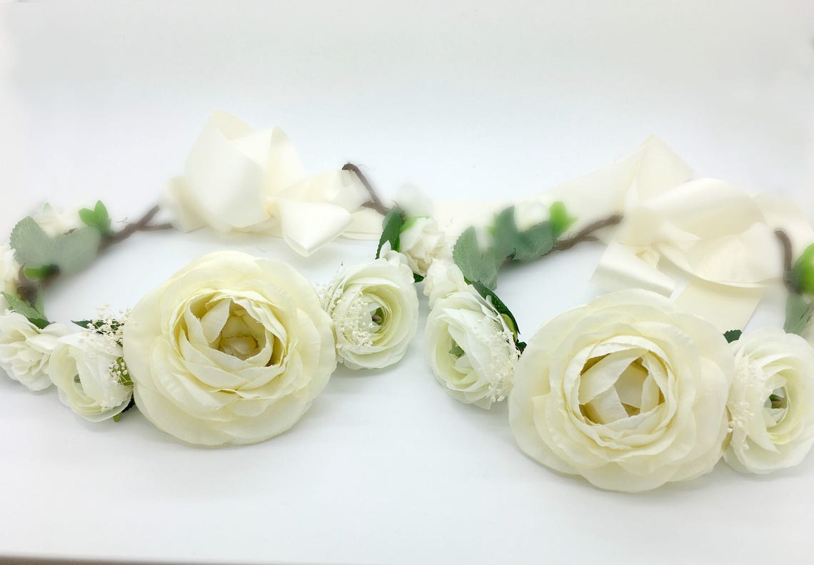Flower Girl Crown Ivory Flower Crown Bridal Flower Crown | Etsy