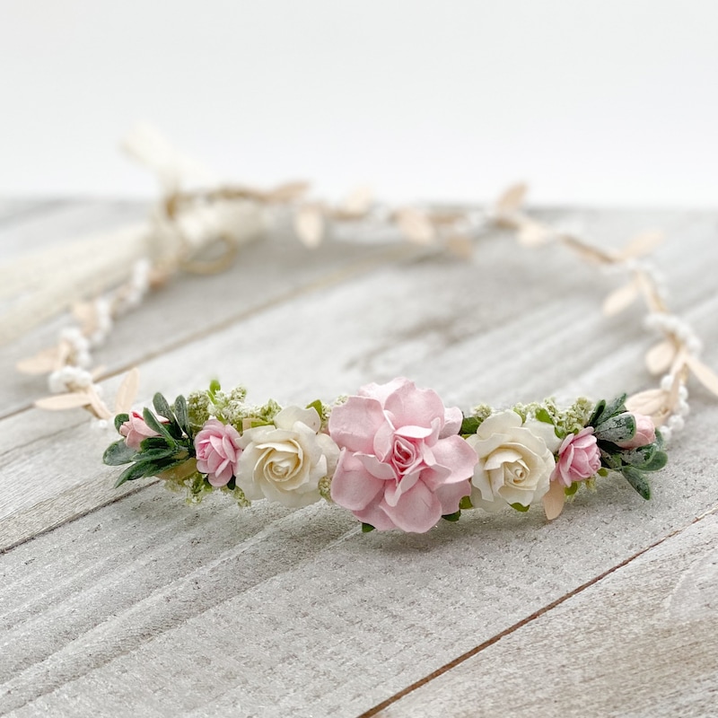 Pink Flower Crown - Etsy