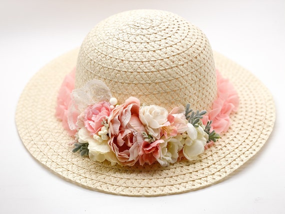 Easter Bonnet Girls Easter Bonnet Girls Blush Pink and Ivory - Etsy