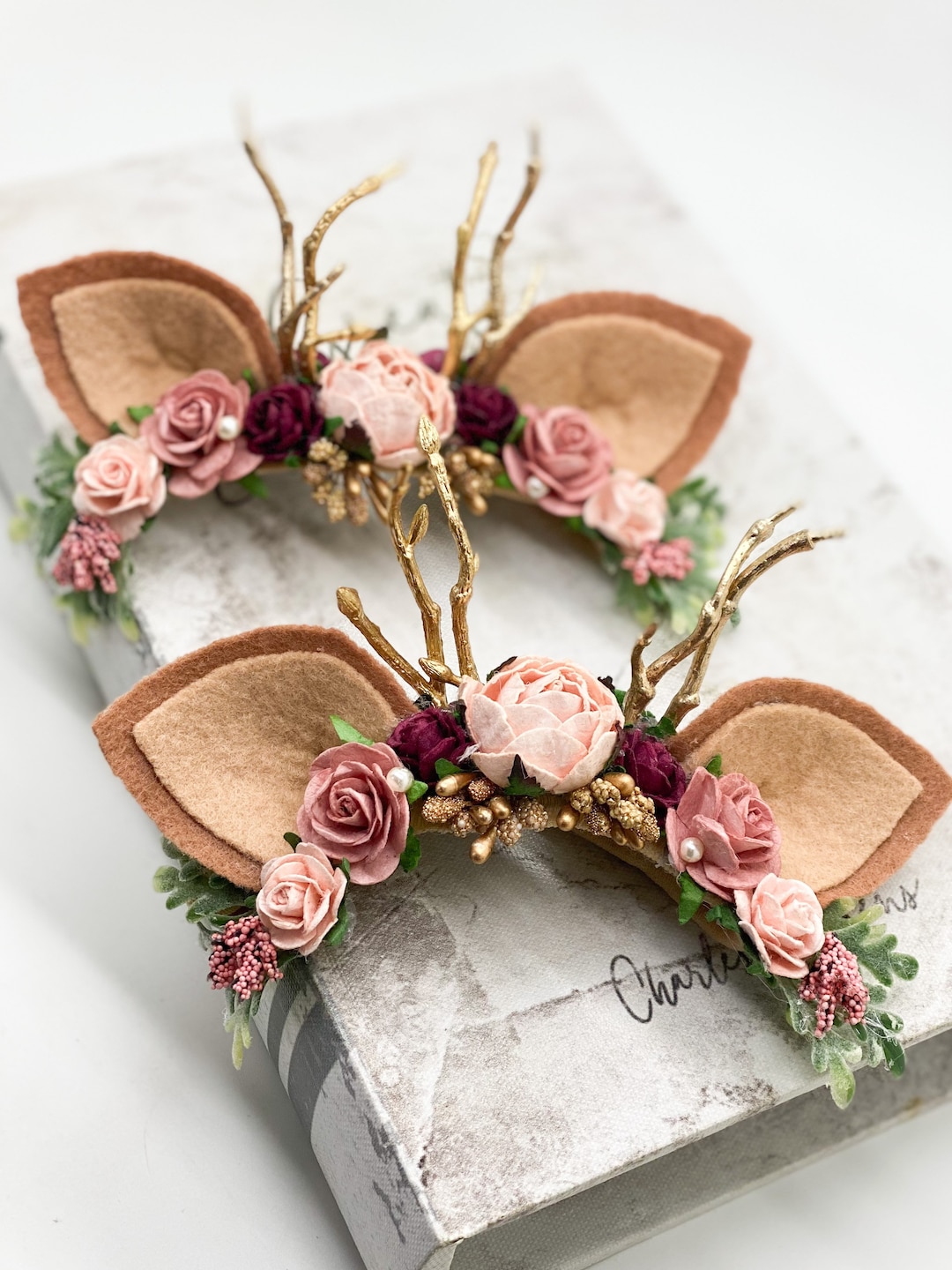Birthday Deer Headband,animal Headband,reindeer Headband,baby Fawn ...
