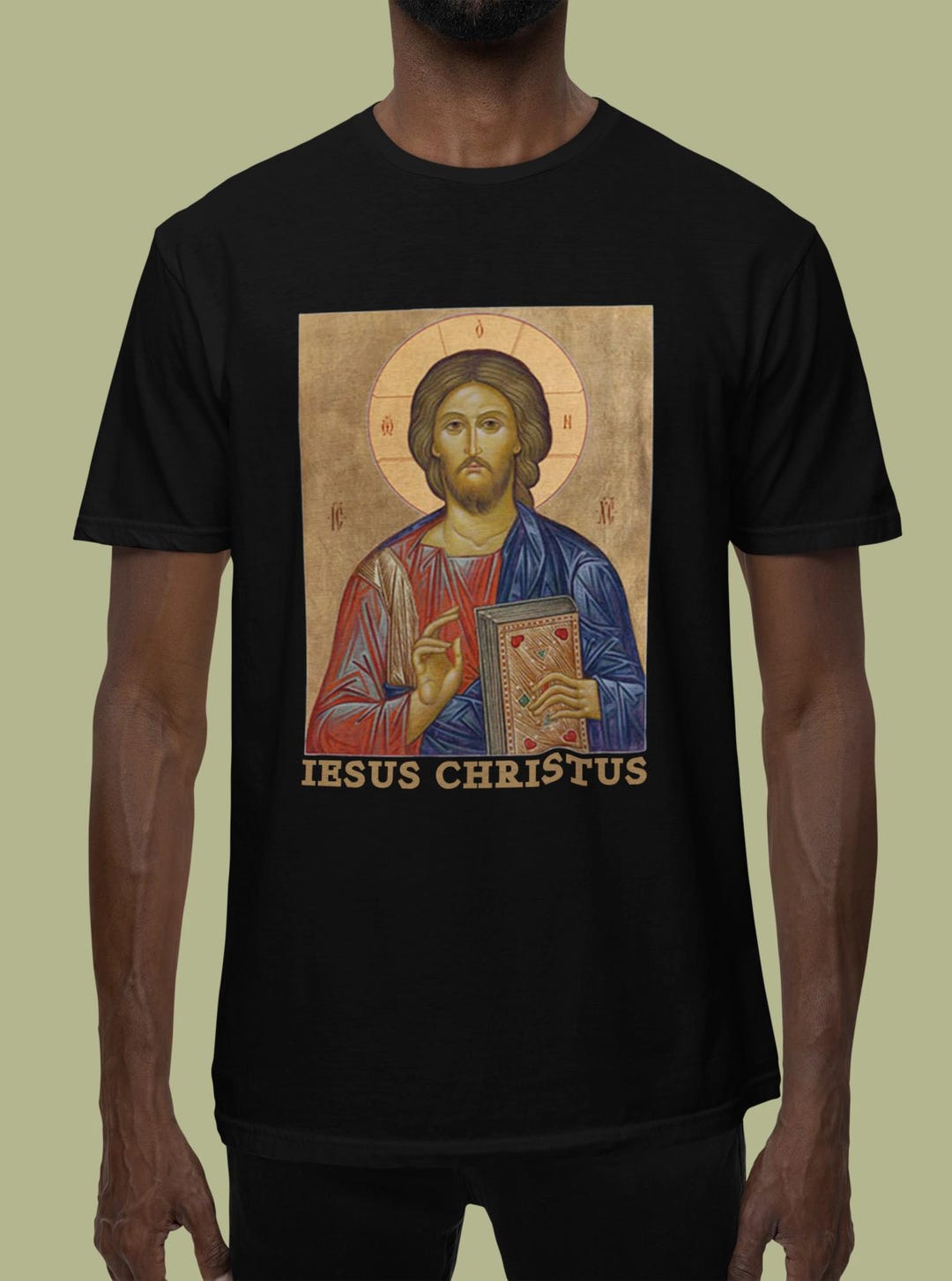 Jesus Christus Icon T-shirt | Byzantine Christ Pantocrator Religious ...
