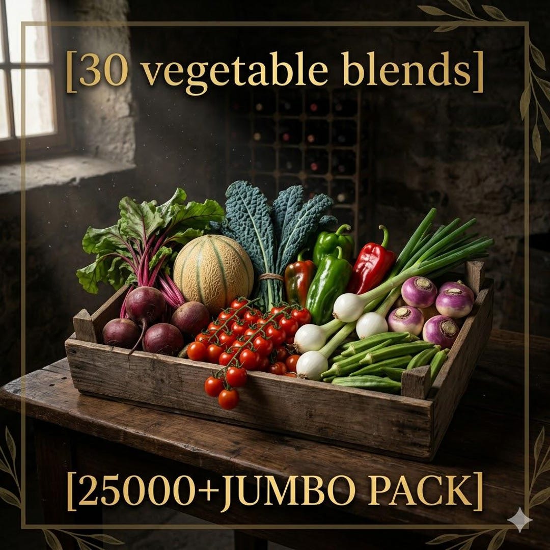 25,000+ Heirloom Vegetable Seeds Vault | 30 Varieties Non-gmo Survival ...