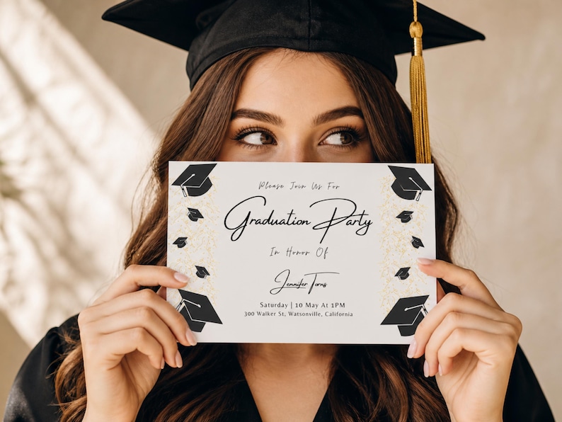 Graduation Party Invitation Card | Printable Graduation Invite Card ...