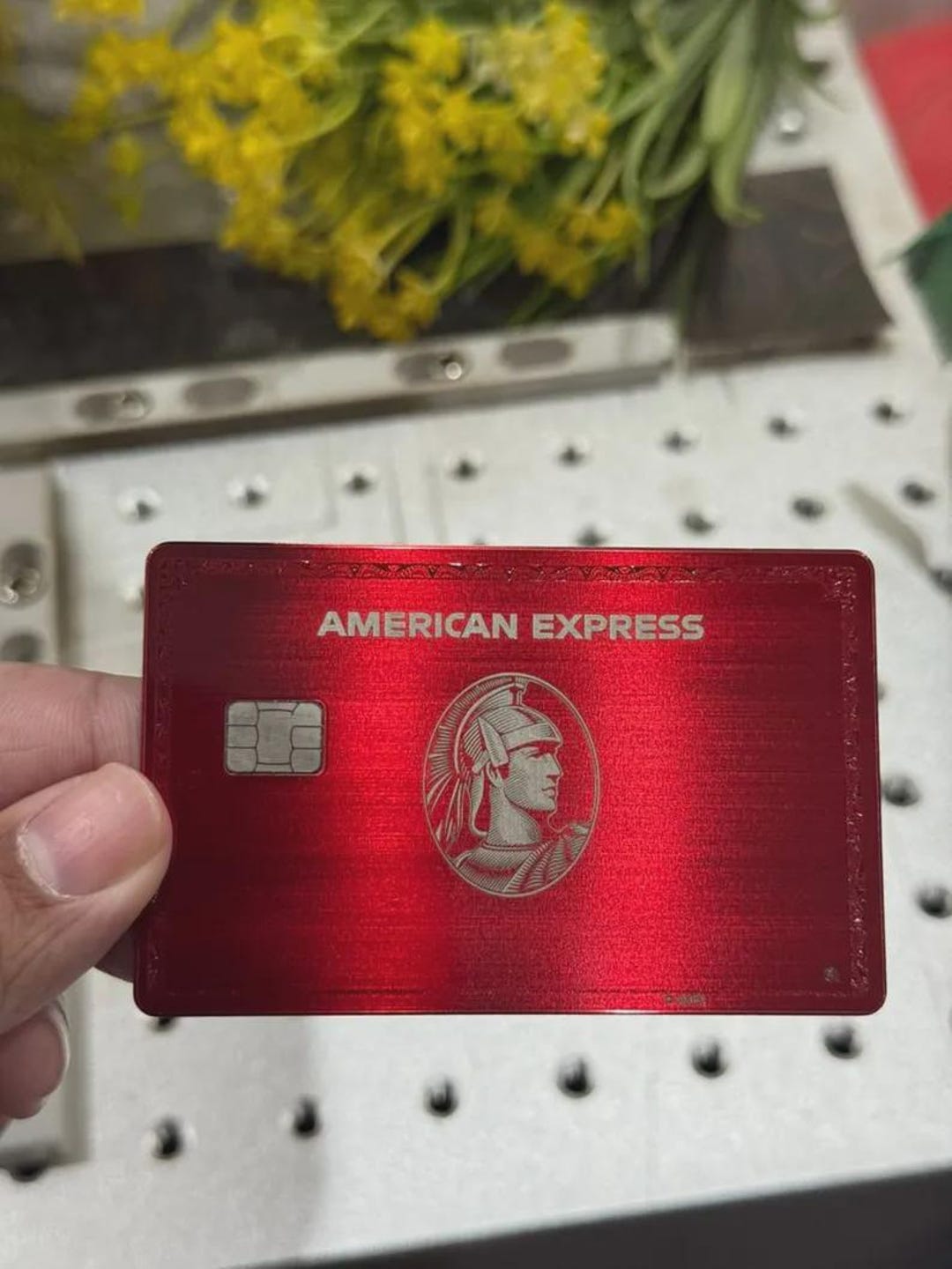 Custom Plum AMEX Style Metal Card, Stainless Steel Cover, 1:1 Scale ...