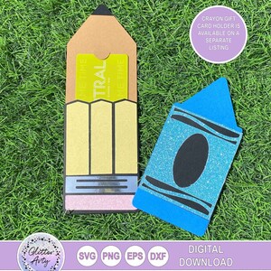 PENCIL GIFT CARD Holder Svg, Eps, Dxf, Png ,school Teacher Gift,teacher ...