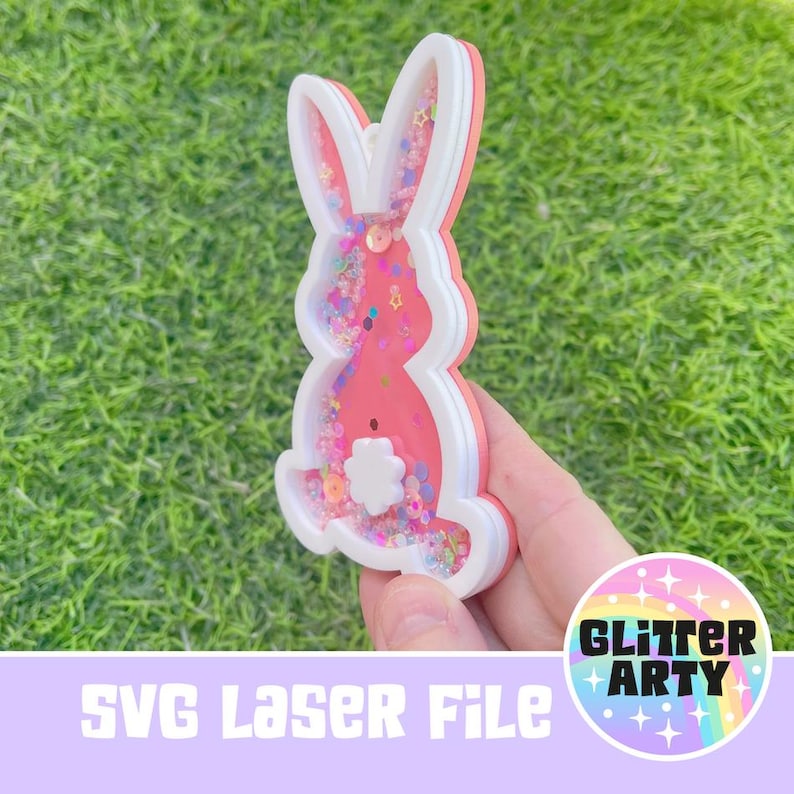 Easter Bunny Shaker Laser SVG File | Easter Bunny Rabbit Acrylic/ Wood ...