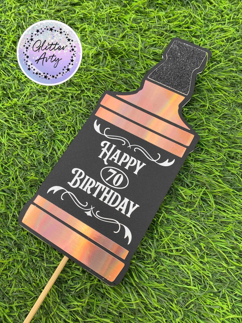 WHISKY BOTTLE SVG Cake Topper or Birthday Card Svg Dxf Eps - Etsy