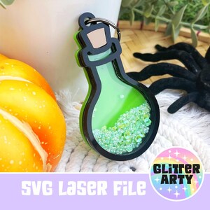 POTION BOTTLE SHAKER Keychain Laser Svg File -bag Tag| Halloween Name ...