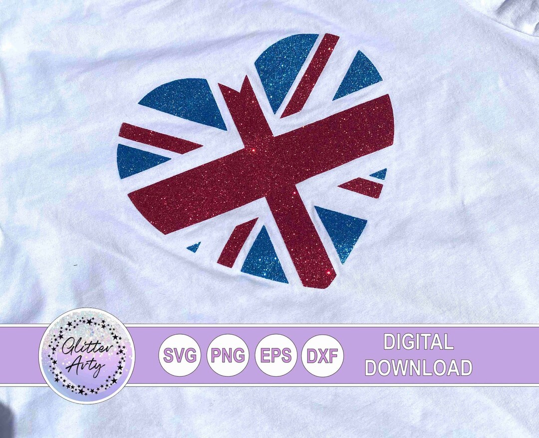 UNION JACK HEART -svg, Dxf, Png, Eps - (british, Uk, Coronation, King ...