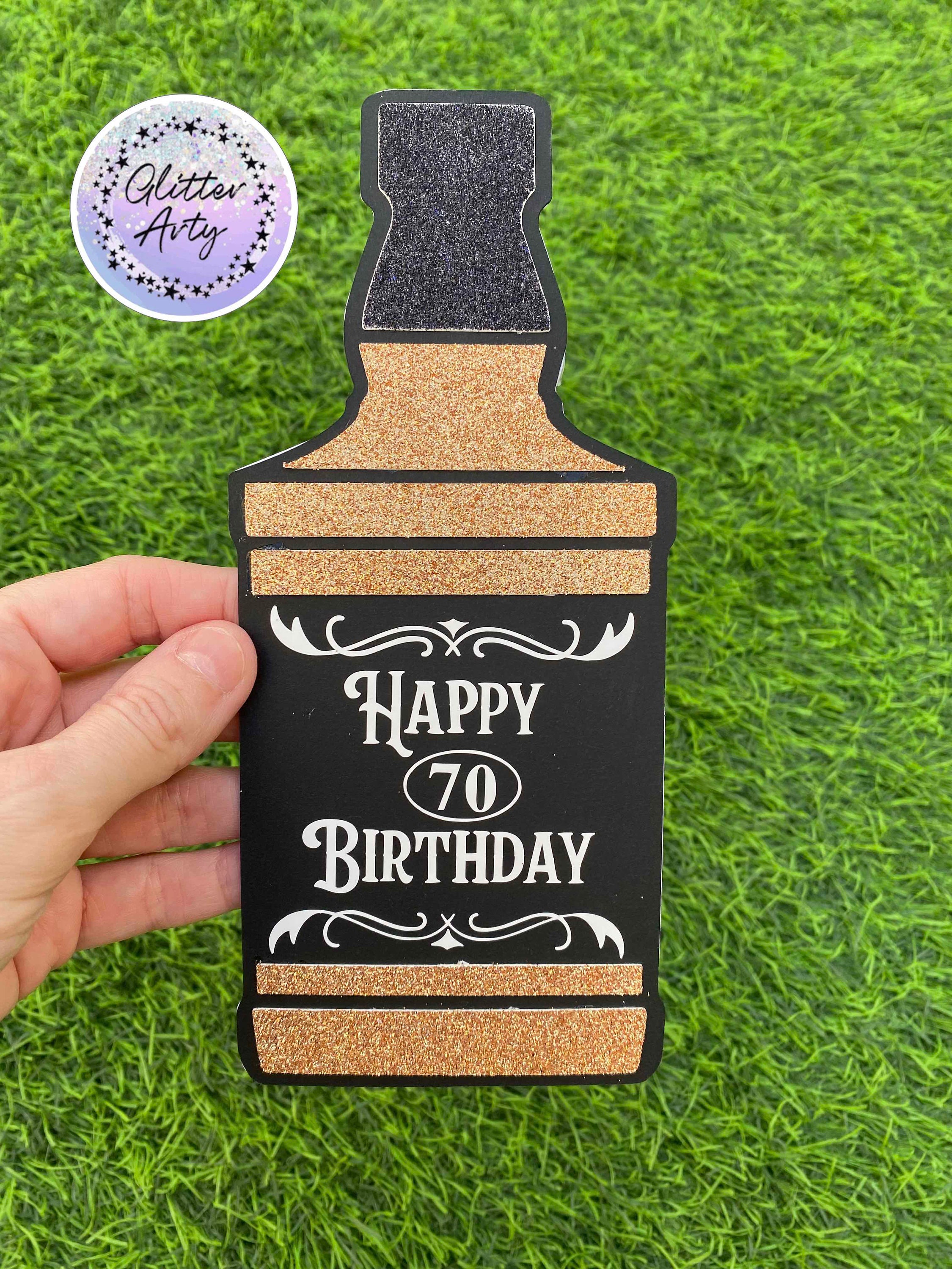 WHISKY BOTTLE SVG Cake Topper or Birthday Card, Svg Dxf Eps Png, Cricut ...