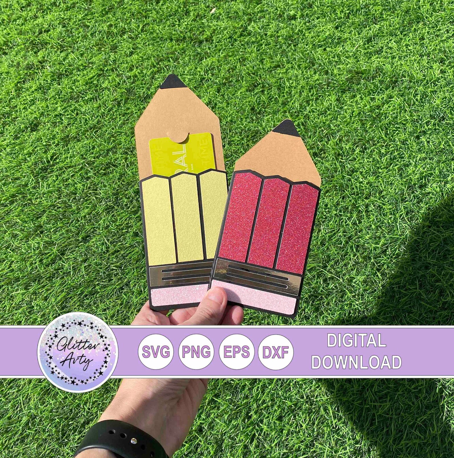 PENCIL GIFT CARD Holder Svg Eps Dxf Png School Teacher - Etsy