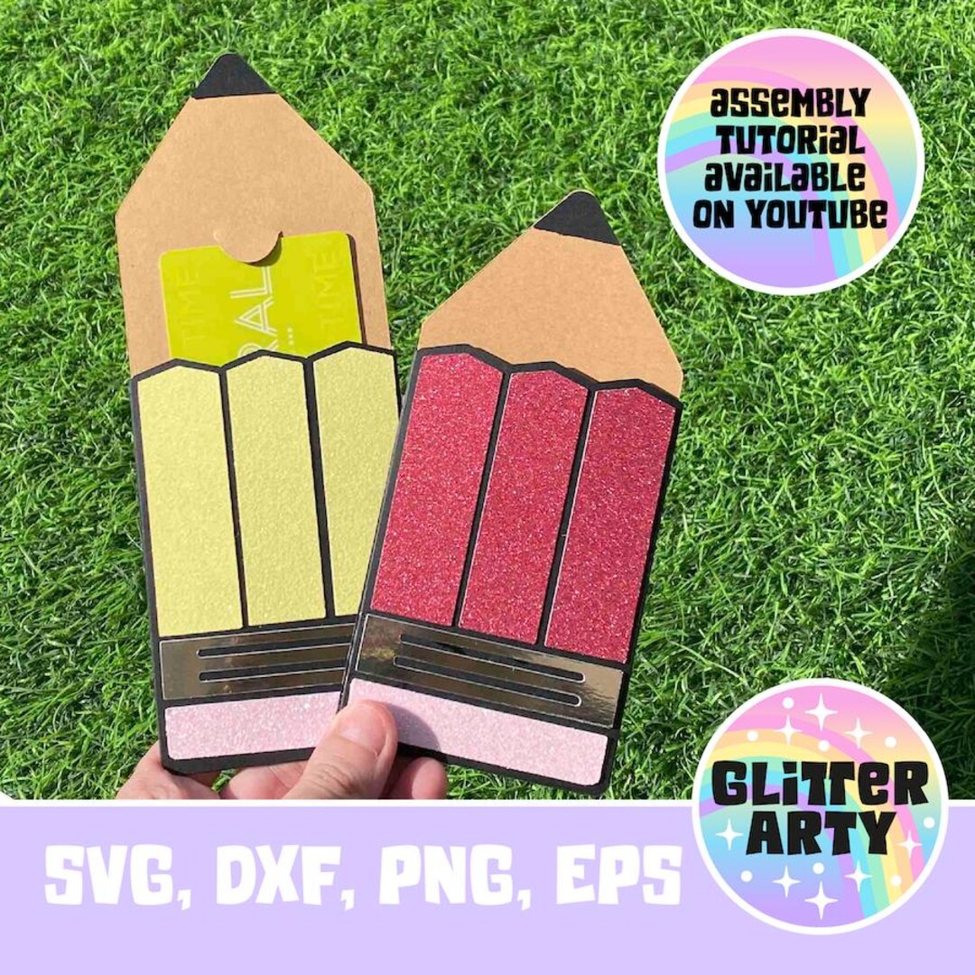 PENCIL GIFT CARD Holder Svg, Eps, Dxf, Png ,school Teacher Gift,teacher ...