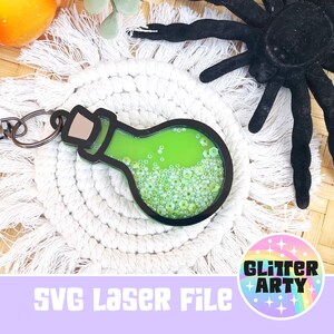 POTION BOTTLE SHAKER Keychain Laser Svg File -bag Tag| Halloween Name ...