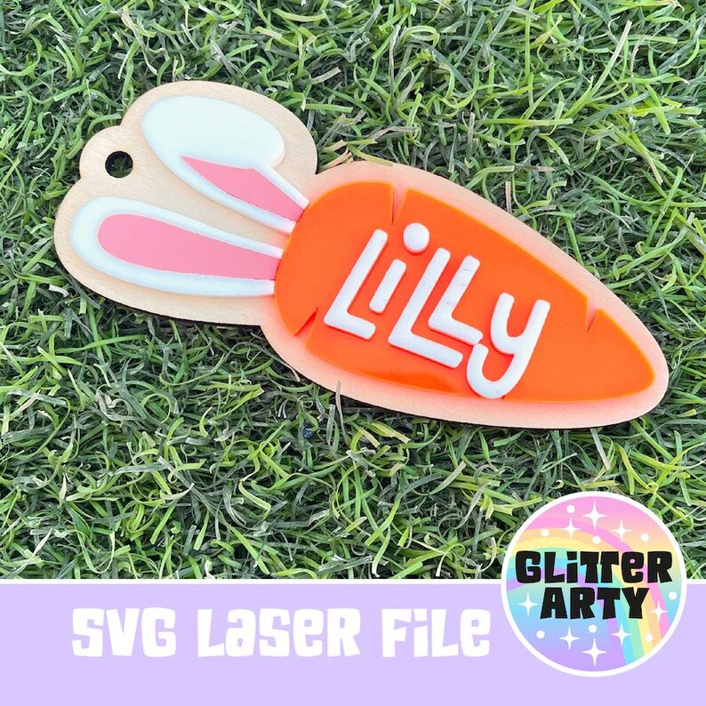 Carrot Easter Basket Name Tags -laser SVG File | Easter Bunny Rabbit ...