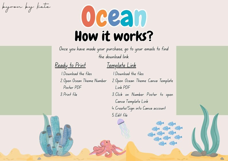 Ocean Number Posters (1-20), Classroom Decor (editable & Ready to Print ...