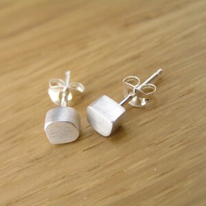 Sterling Silver Stud Earrings - Freeform Cubes - Etsy