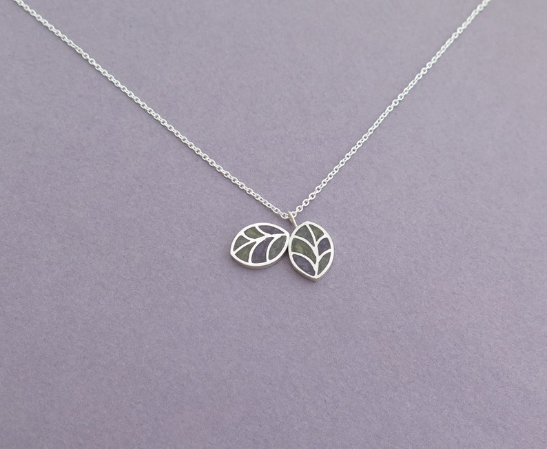 Leaf Necklace Leaves Pendant Necklace Silver Necklace for - Etsy