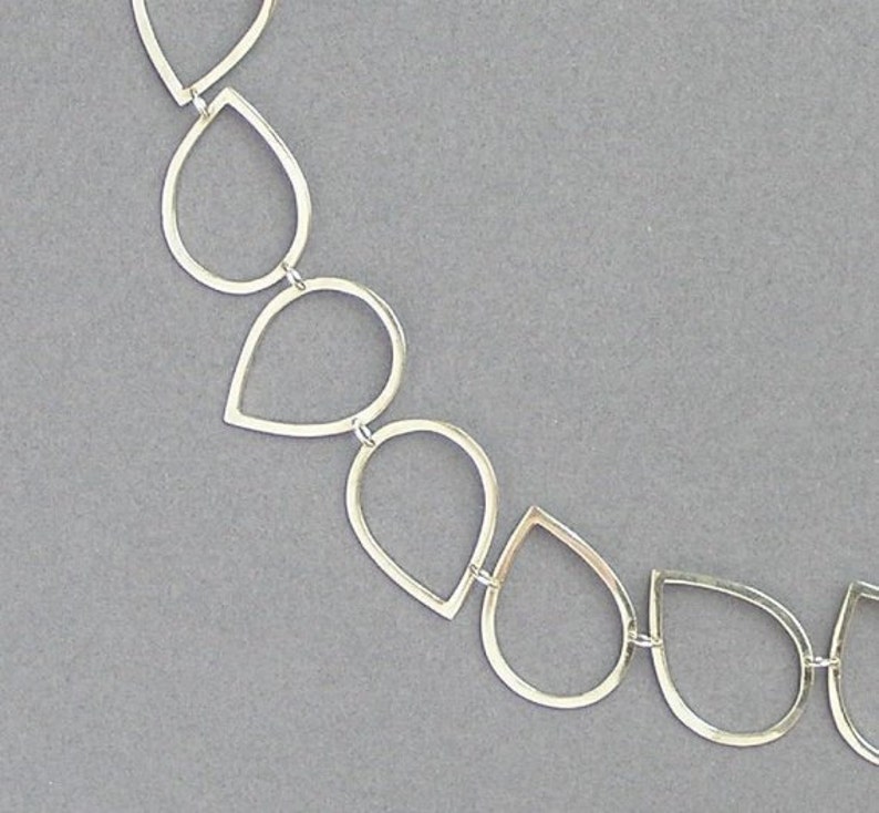 Silver Drops Necklace - Handmade Chain of Drops - Etsy