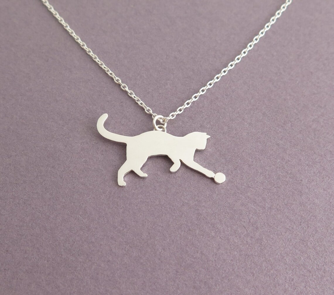 Cat Necklace Cat Pendant Necklace Silver Necklace for Women - Etsy