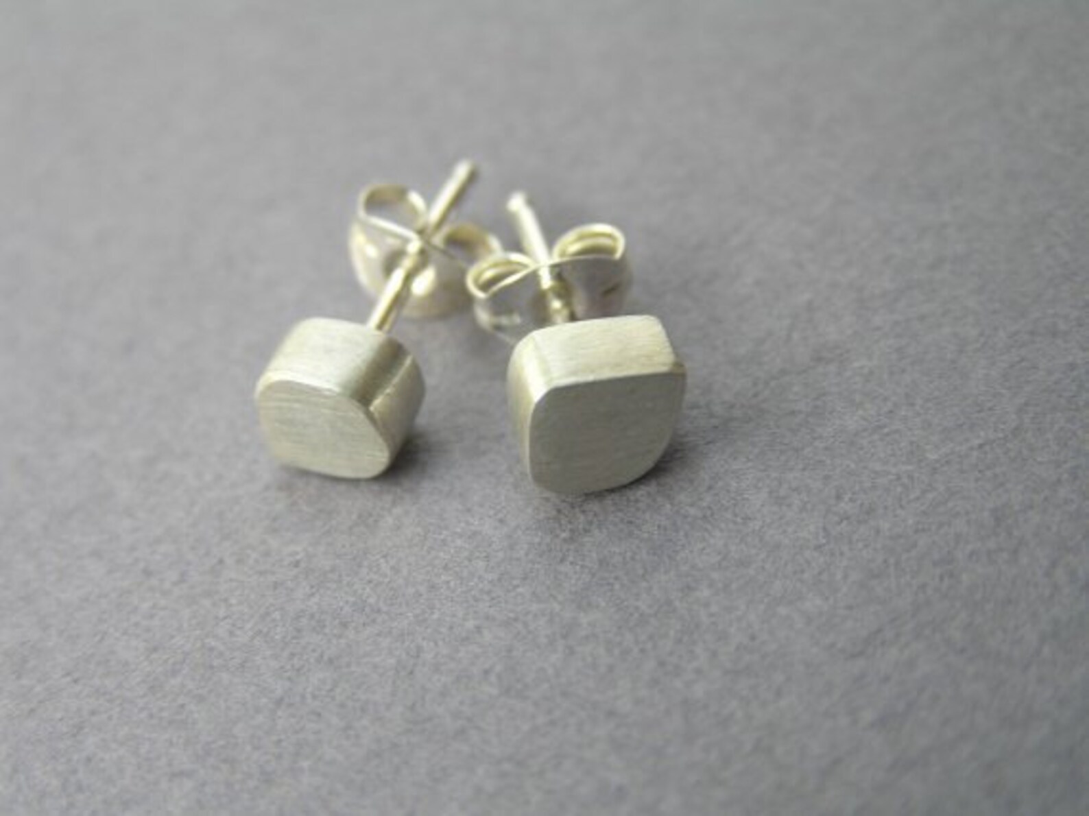 Sterling Silver Stud Earrings Freeform Cubes - Etsy
