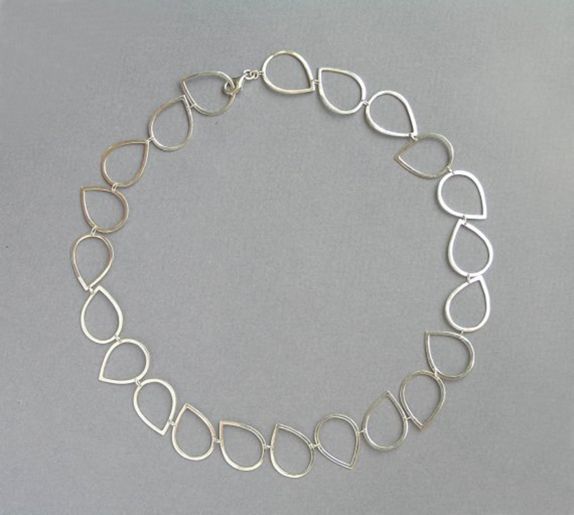 Silver Drops Necklace - Handmade Chain of Drops - Etsy