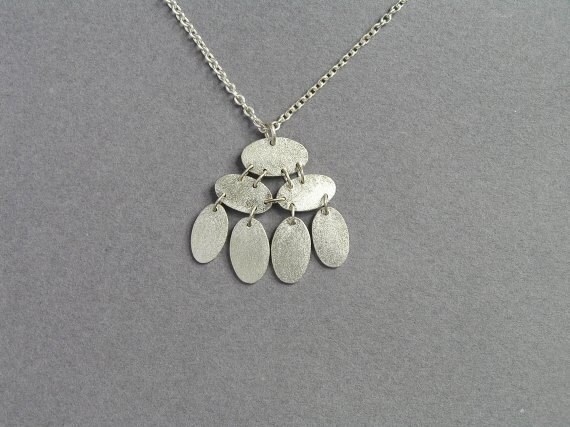 Sterling Silver Dangle Necklace Chandelier Necklace Oval - Etsy