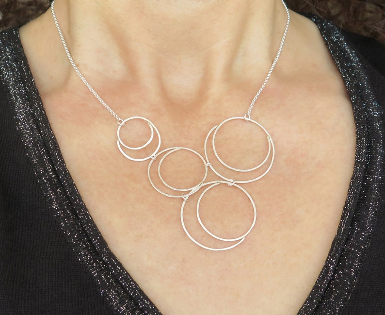 Bib Necklace Silver Necklace for Women Statement Necklace - Etsy