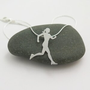 Runner Necklace - Running Woman Pendant - Sterling Silver - Sport ...