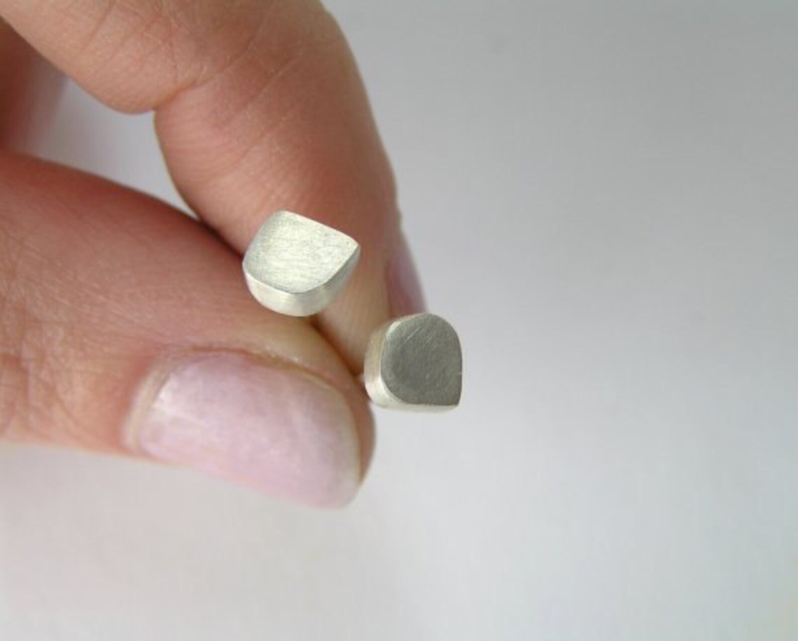 Sterling Silver Stud Earrings Freeform Cubes - Etsy