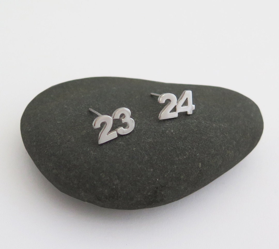 Personalized Earrings, Numbers Jewelry, Silver Stud Earrings, Numbers ...