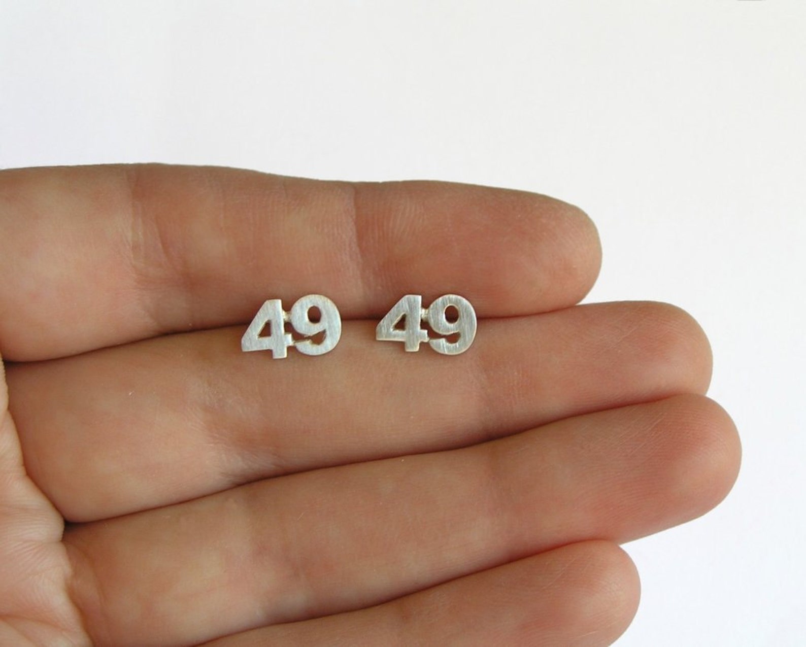 Custom Numbers Earrings - Number Stud Earrings - Two Digits Sterling ...