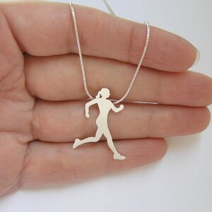 Runner Necklace - Running Woman Pendant - Sterling Silver - Sport ...