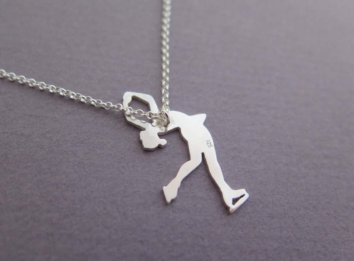 Figure Skater Necklace, Silver Pendant Necklace for Women, Skating ...