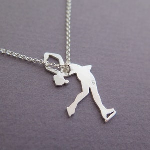 Figure Skater Necklace, Silver Pendant Necklace for Women, Skating ...