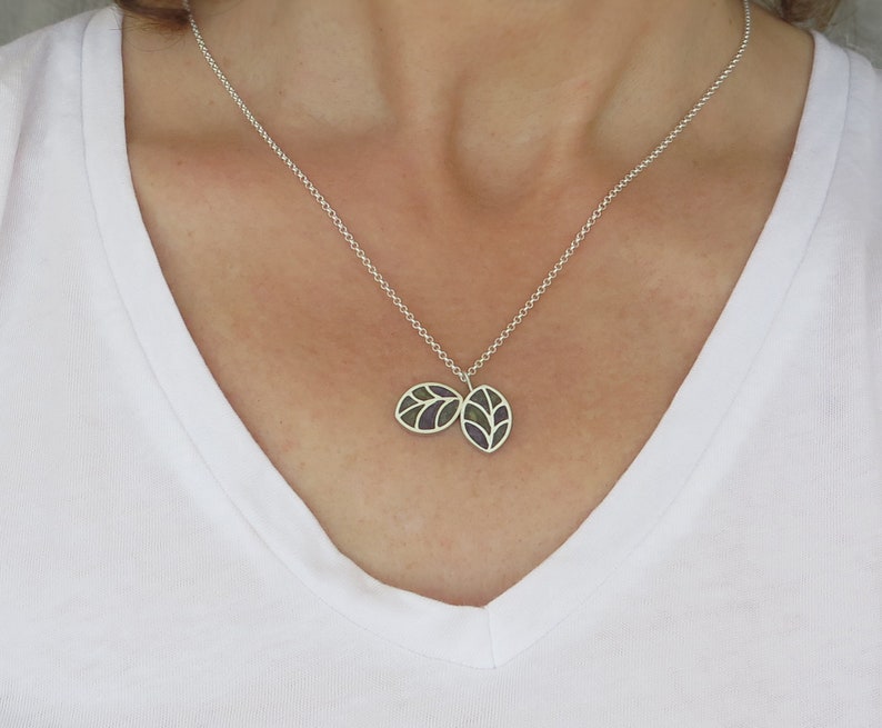 Leaf Necklace Leaves Pendant Necklace Silver Necklace for - Etsy