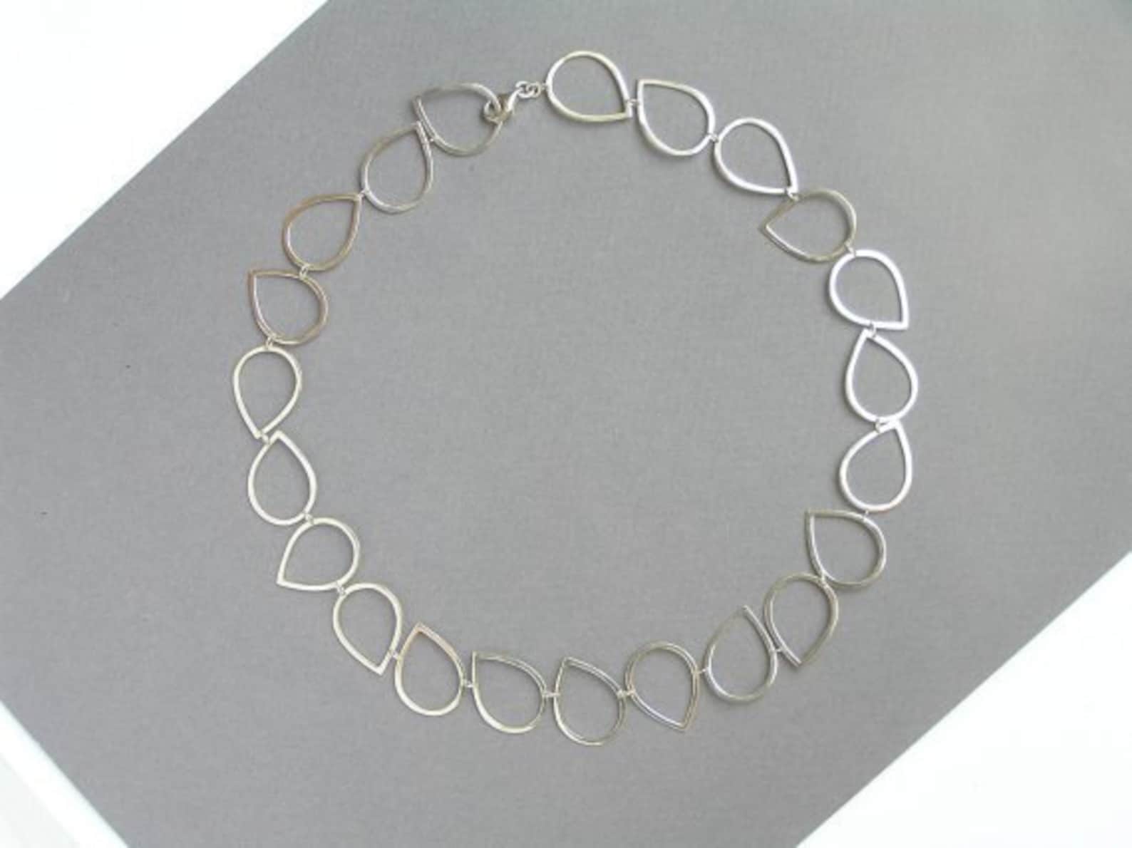 Silver Drops Necklace - Handmade Chain of Drops - Etsy