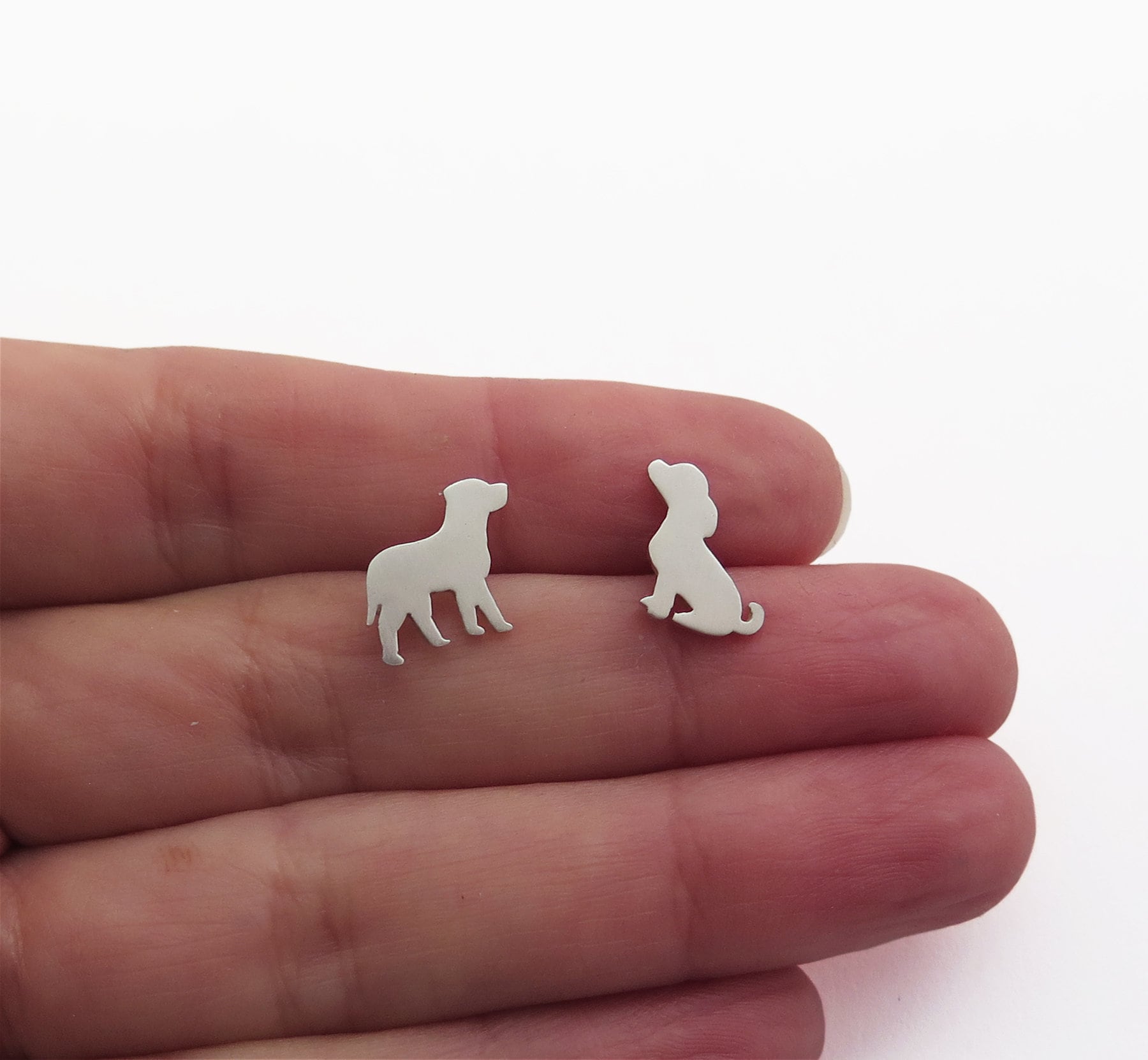 Dog Earrings Silver Stud Earrings Dog Gifts for Owners Dog | Etsy
