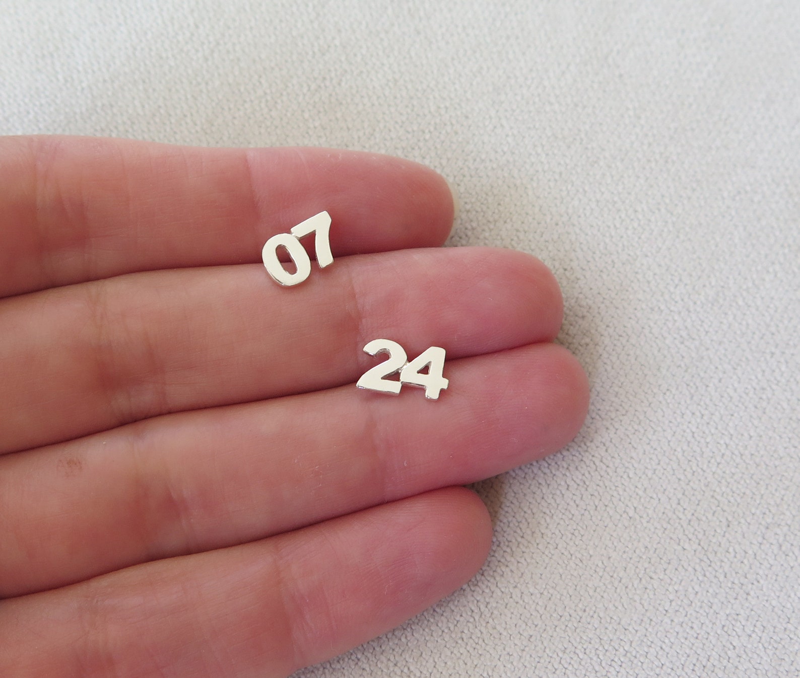 Custom Numbers Earrings Number Stud Earrings Two Digits | Etsy