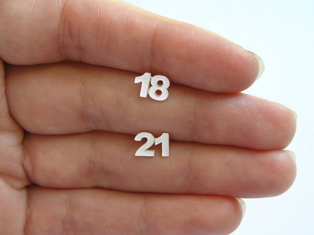 Custom Numbers Earrings Number Stud Earrings Two Digits - Etsy