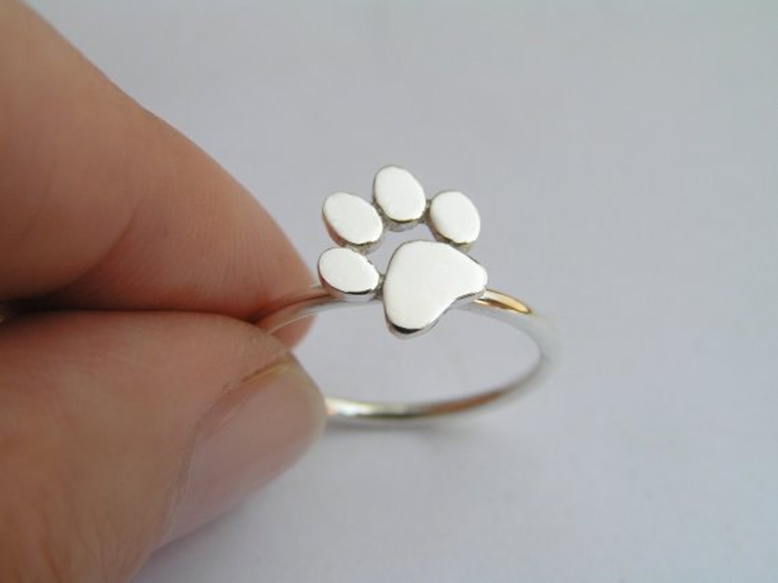 Paw Print Ring, Sterling Silver Ring, Paw Ring, Dog Paw Ring, Animal ...