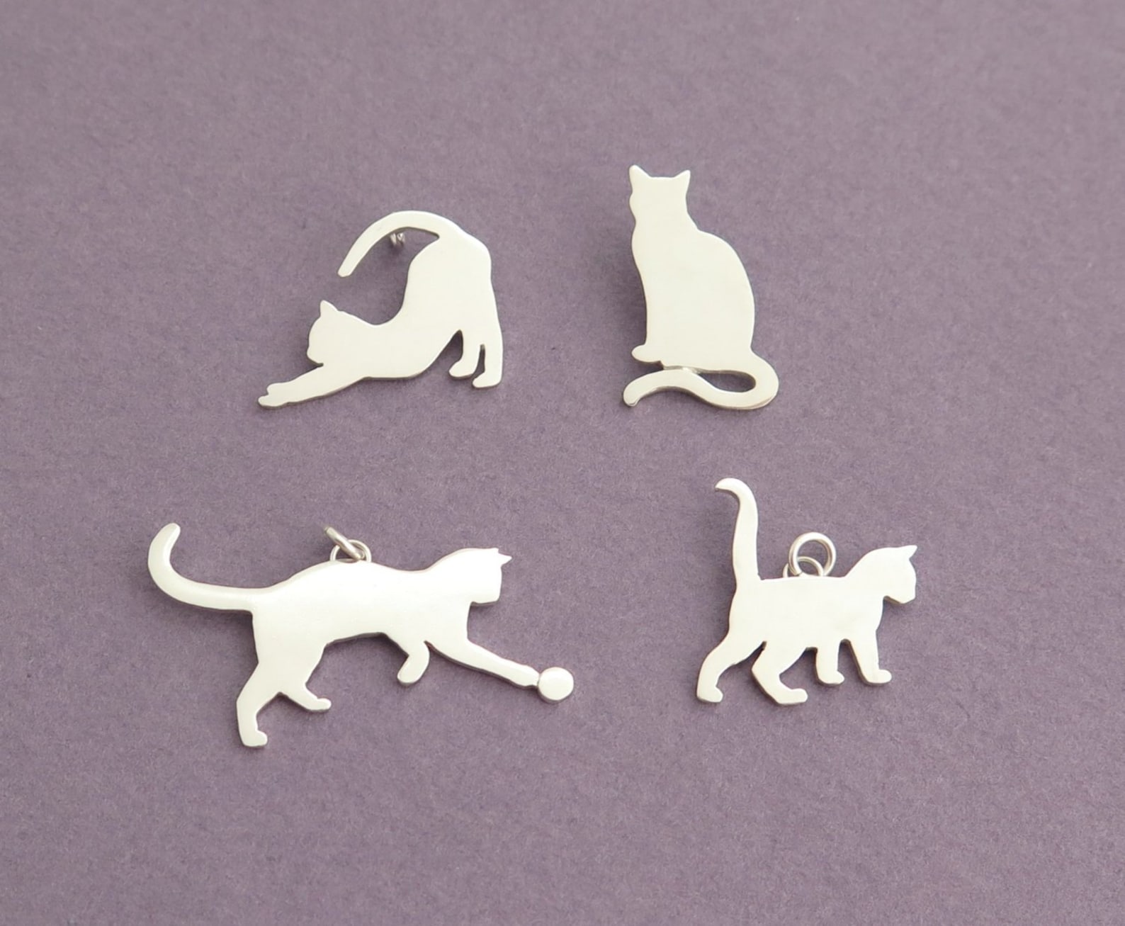 Cat Necklace Cat Pendant Necklace Silver Necklace for Women - Etsy