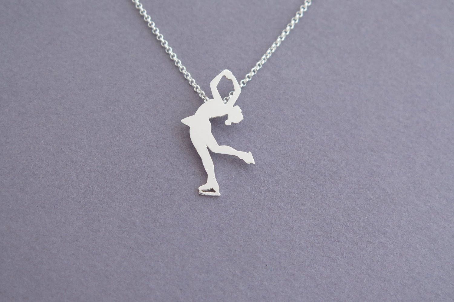 Figure Skating Necklace - Ice Skating Jewelry - Sterling Silver - Etsy ...